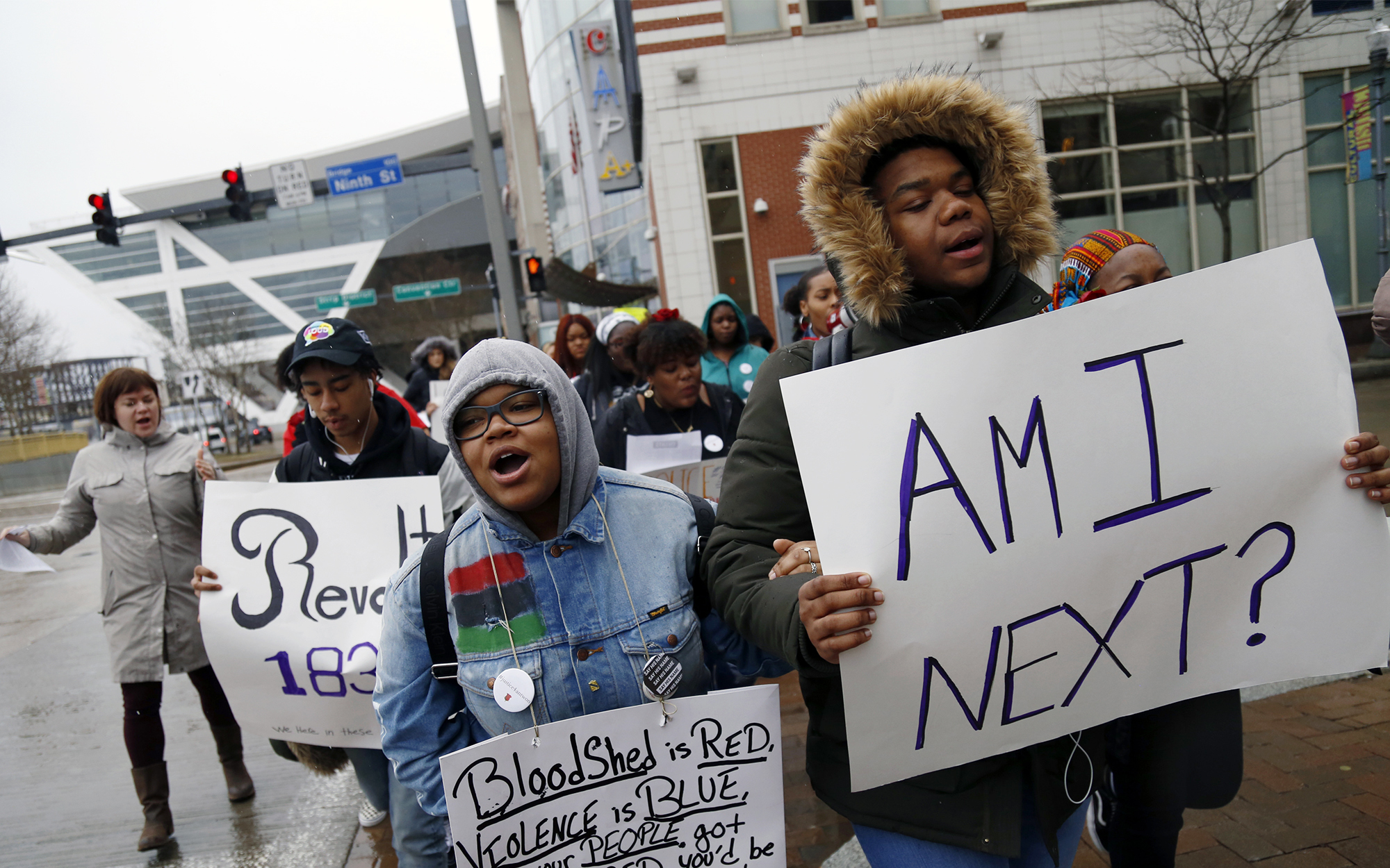 PHOTOS: Pittsburgh students lead mid-day Monday march to protest the ...